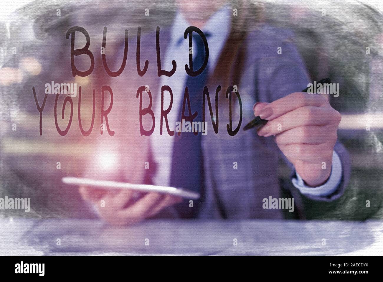 Writing note showing Build Your Brand. Business concept for enhancing ...