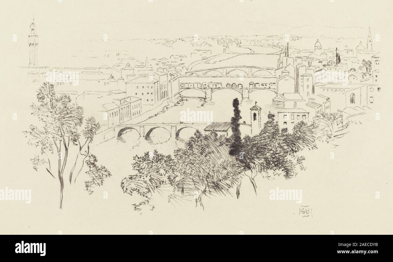 George Elbert Burr’s Sketch of Florence, circa 1934, is a landscape ...