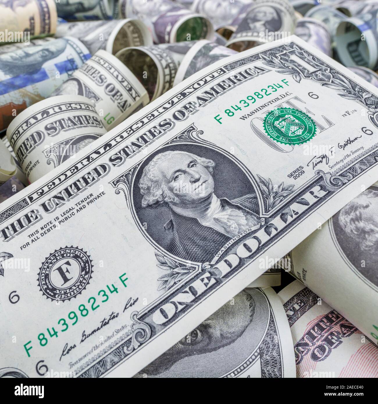 Real US $1 / One Dollar bill / Greenback & bank training lookalikes ...