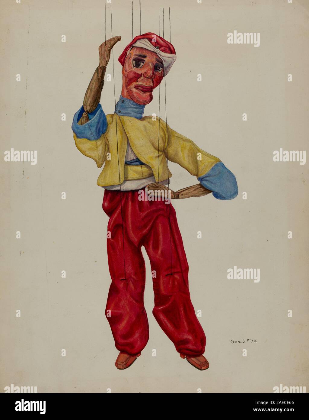 George File's Sinbad Marionette (c. 1938) depicts a movable puppet ...