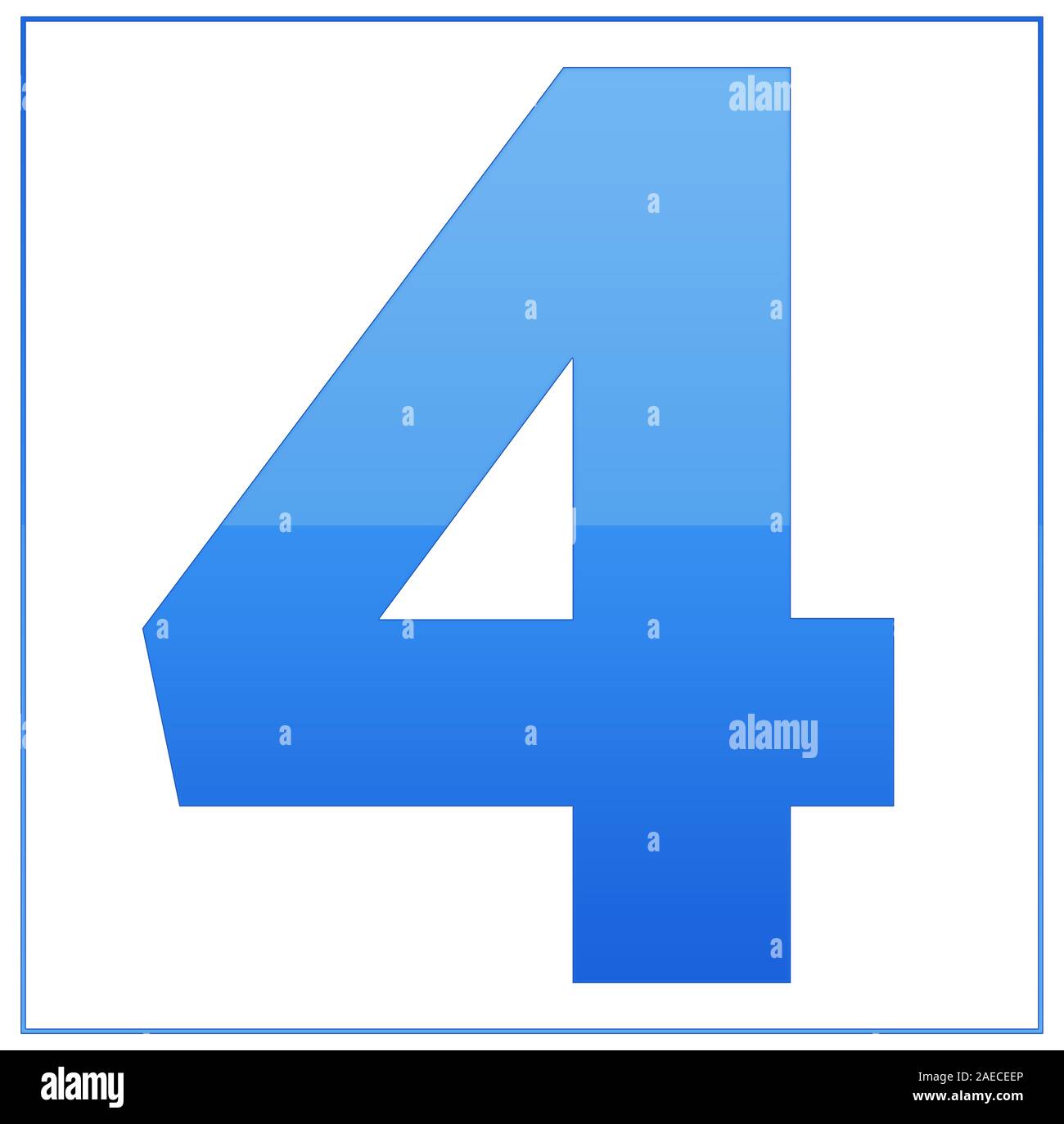 The number 4, made light blue and dark blue, half-and-half. Same colors ...