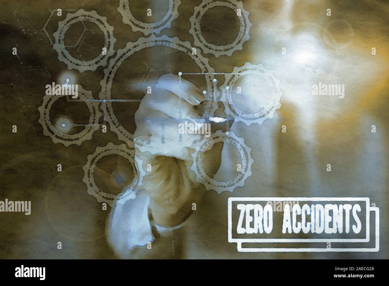 Writing note showing Zero Accidents. Business concept for important ...
