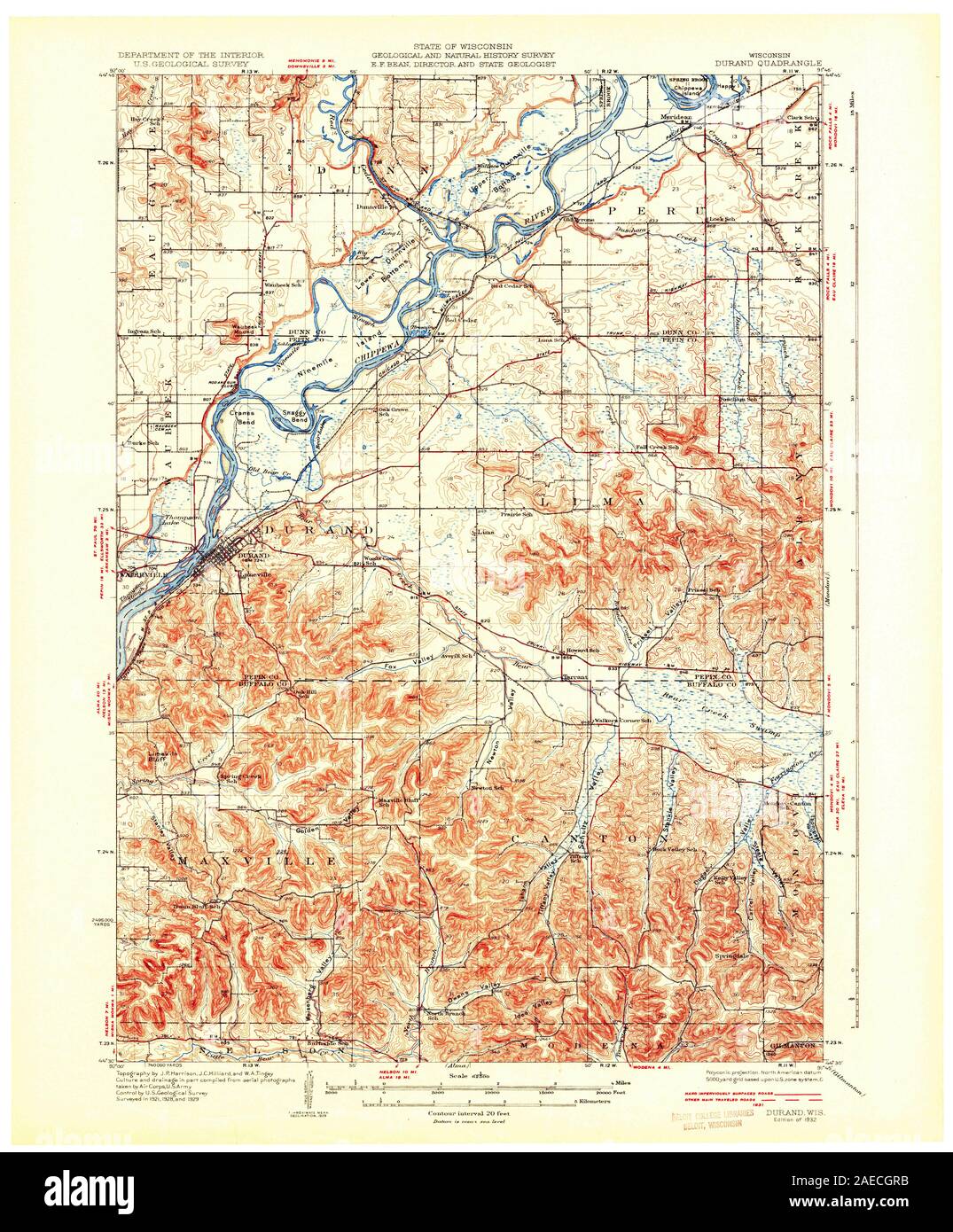 Map of durand hi-res stock photography and images - Alamy
