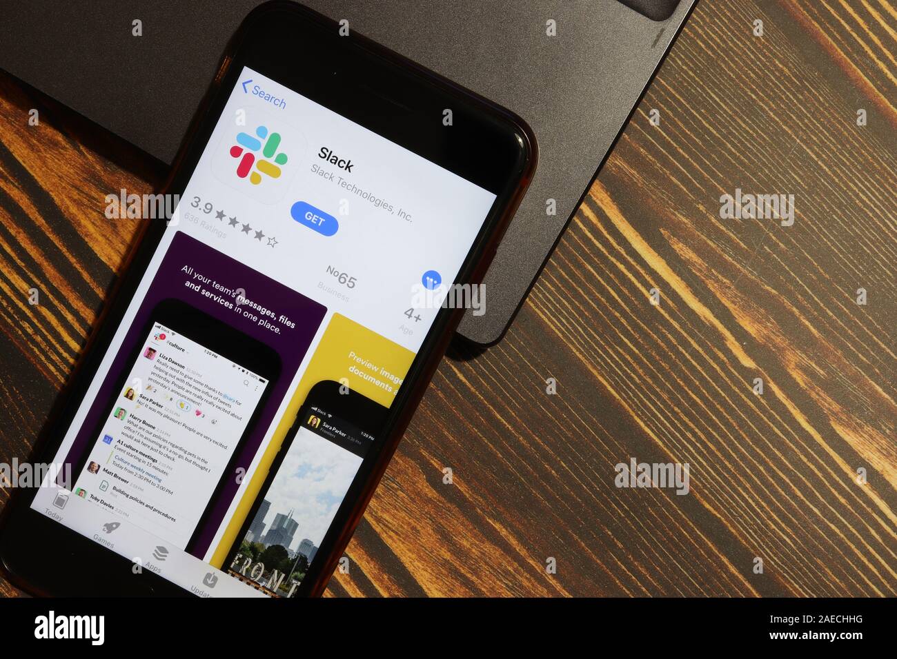 Los Angeles, California, USA - 3 December 2019: Slack App Logo on phone ...