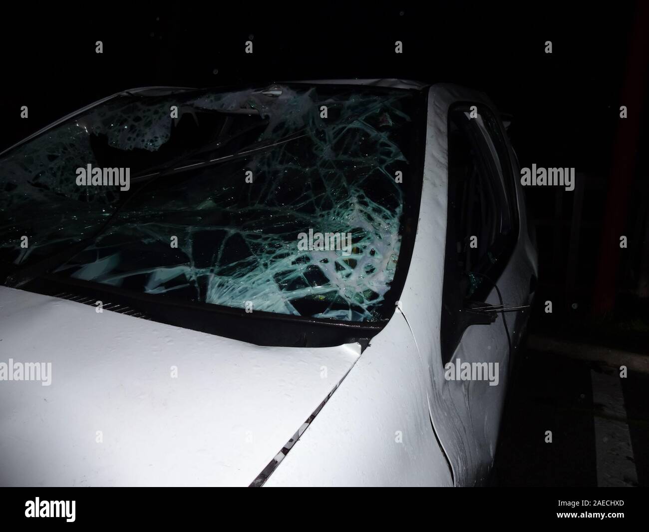 Total car crash smash accident on a road Stock Photo - Alamy