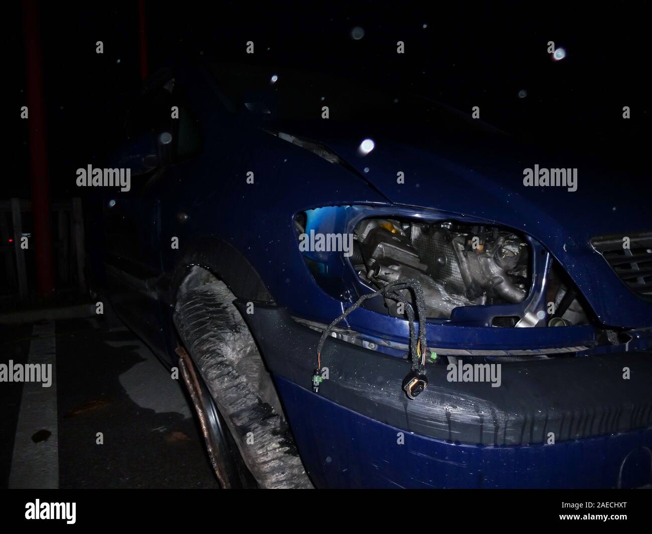 Total car crash smash accident on a road Stock Photo - Alamy