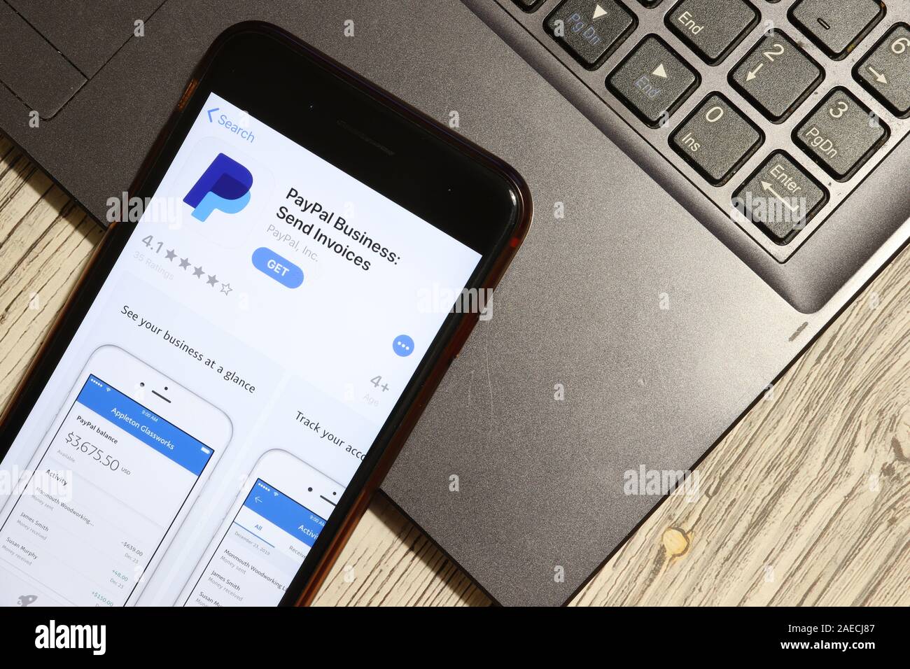 Los Angeles, California, USA - 3 December 2019: PayPal Business App ...