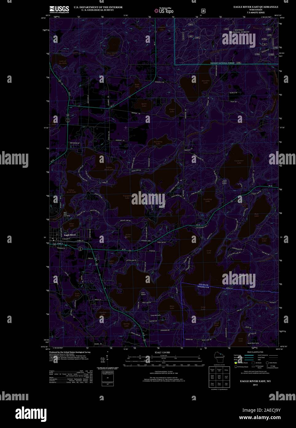 Map of eagle river hi-res stock photography and images - Alamy