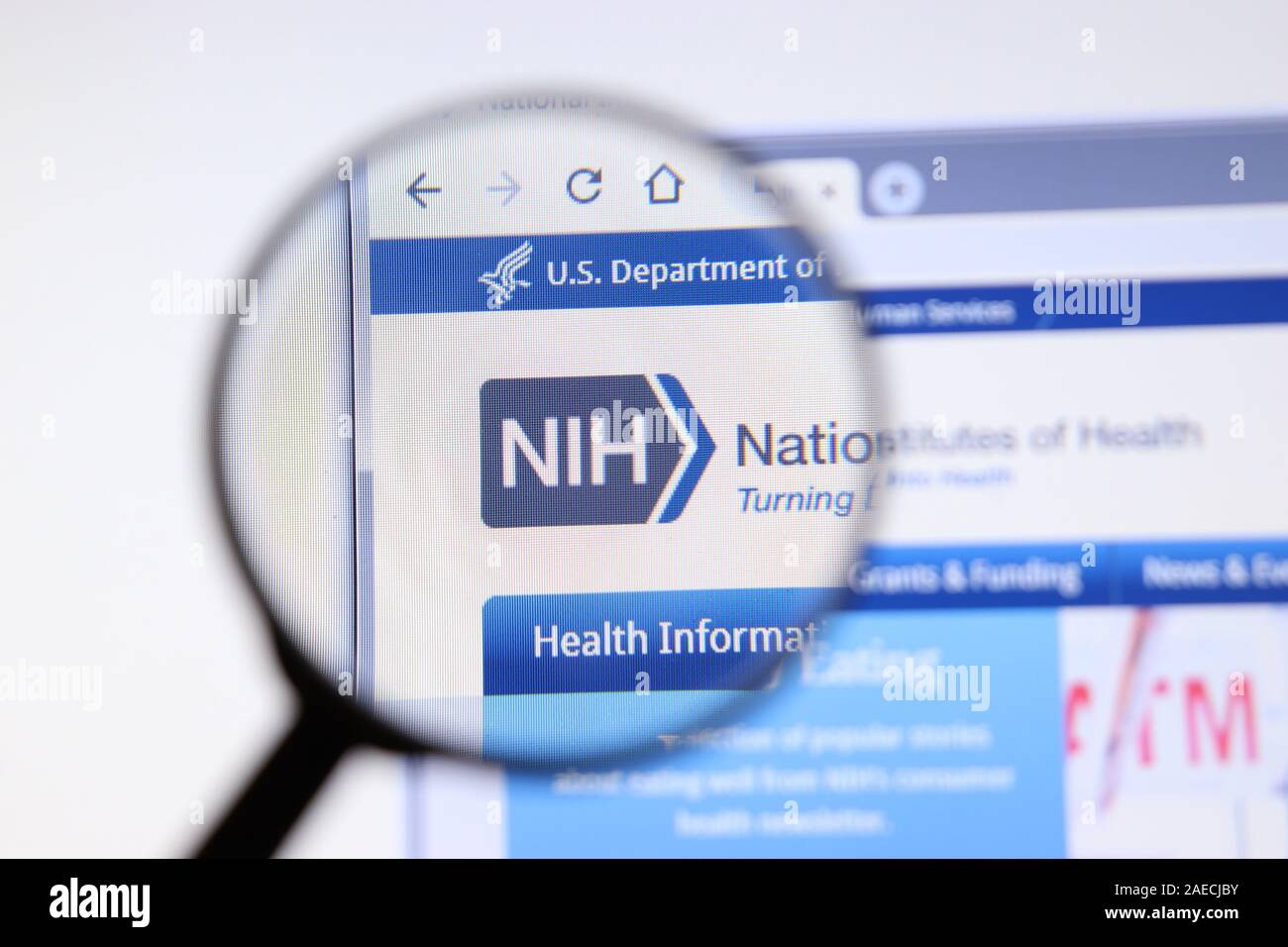 Los Angeles, California, USA - 3 December 2019: NIH website page. Nih ...