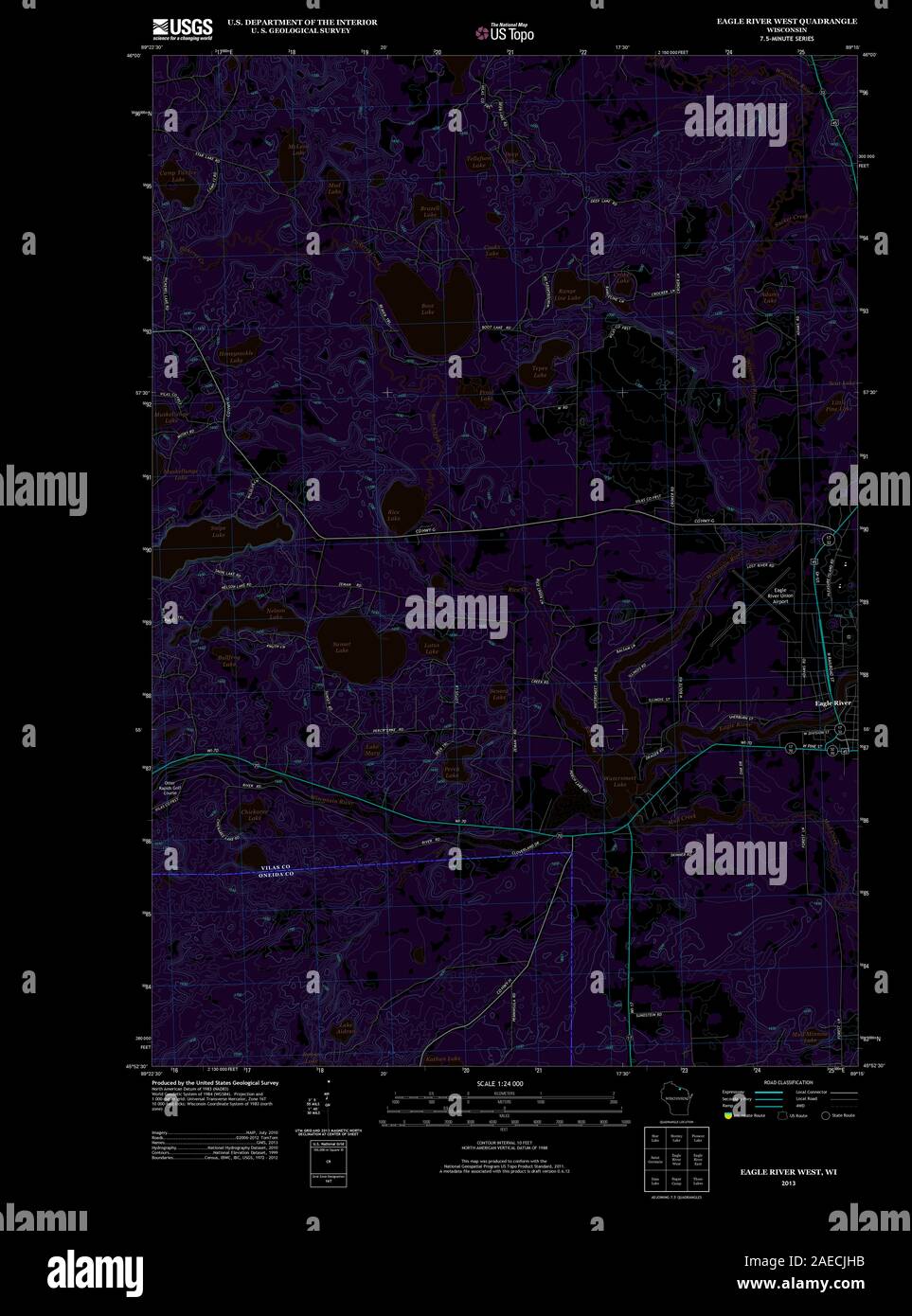 Map of eagle river hi-res stock photography and images - Alamy