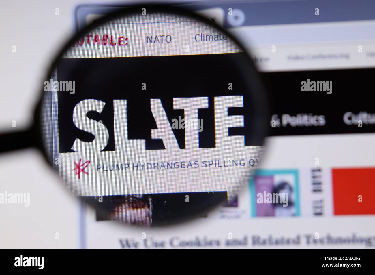 Los Angeles, California, USA - 3 December 2019: SLATE website page ...