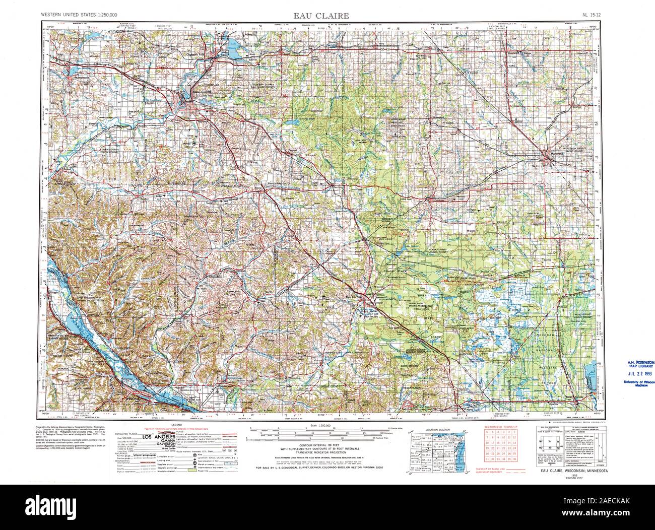 Map of eau claire hi-res stock photography and images - Alamy