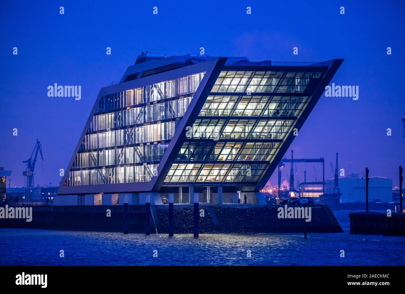 Hamburg, harbour, Elbe, Dockland office building, Norderelbe, Altona ...
