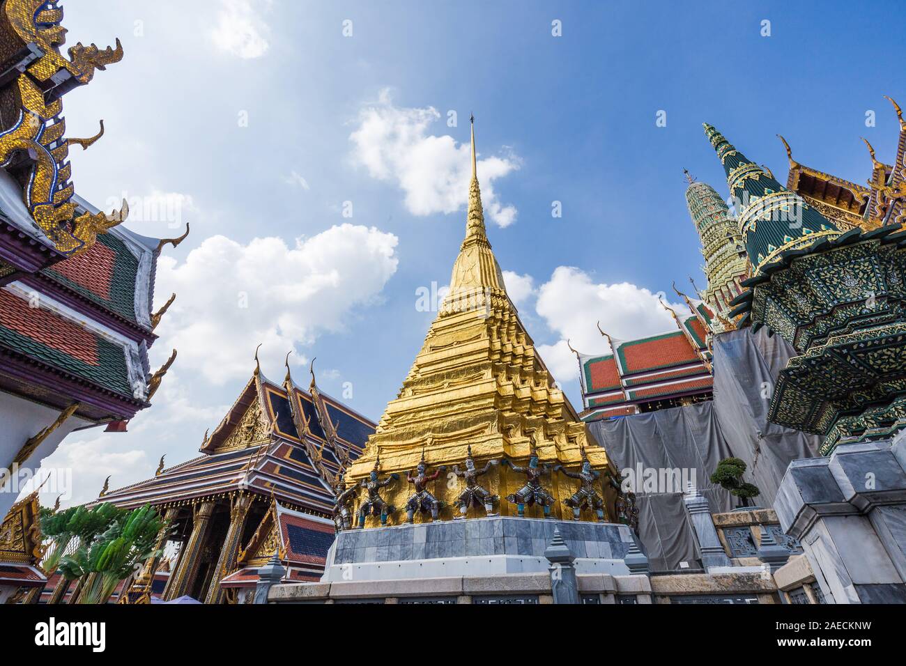 Temple of the Emerald Buddha Wat Phra Kaew is located next to the Grand ...