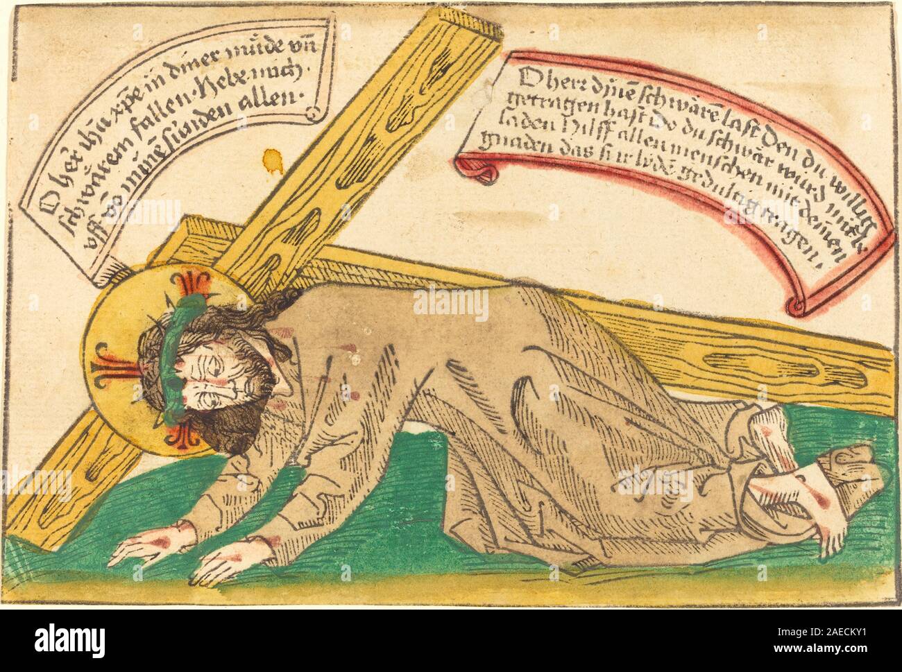 Christ Falling Under the Weight of the Cross; 1480/1490 German 15th ...