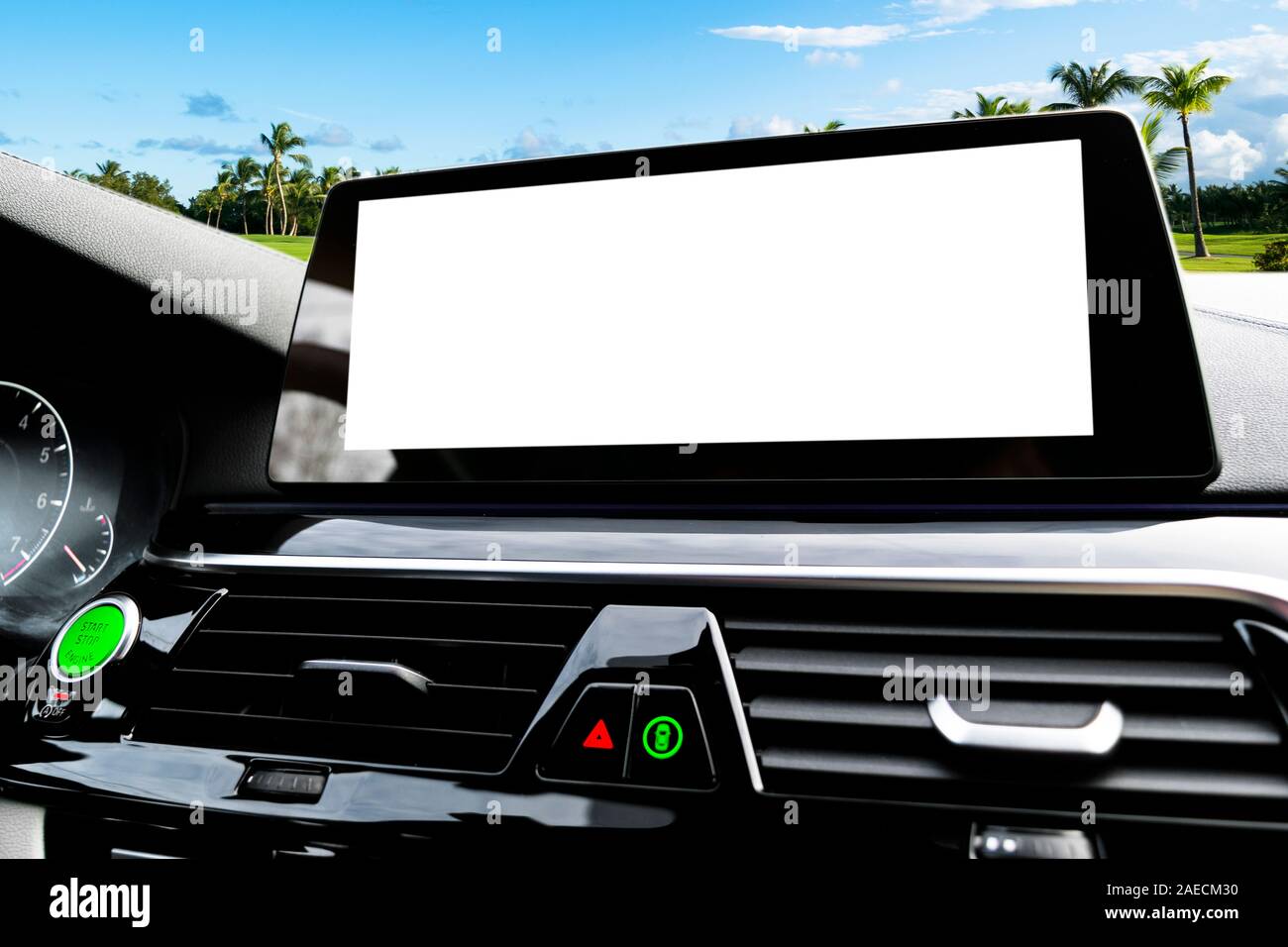 Monitor in car with isolated blank screen use for navigation maps and ...