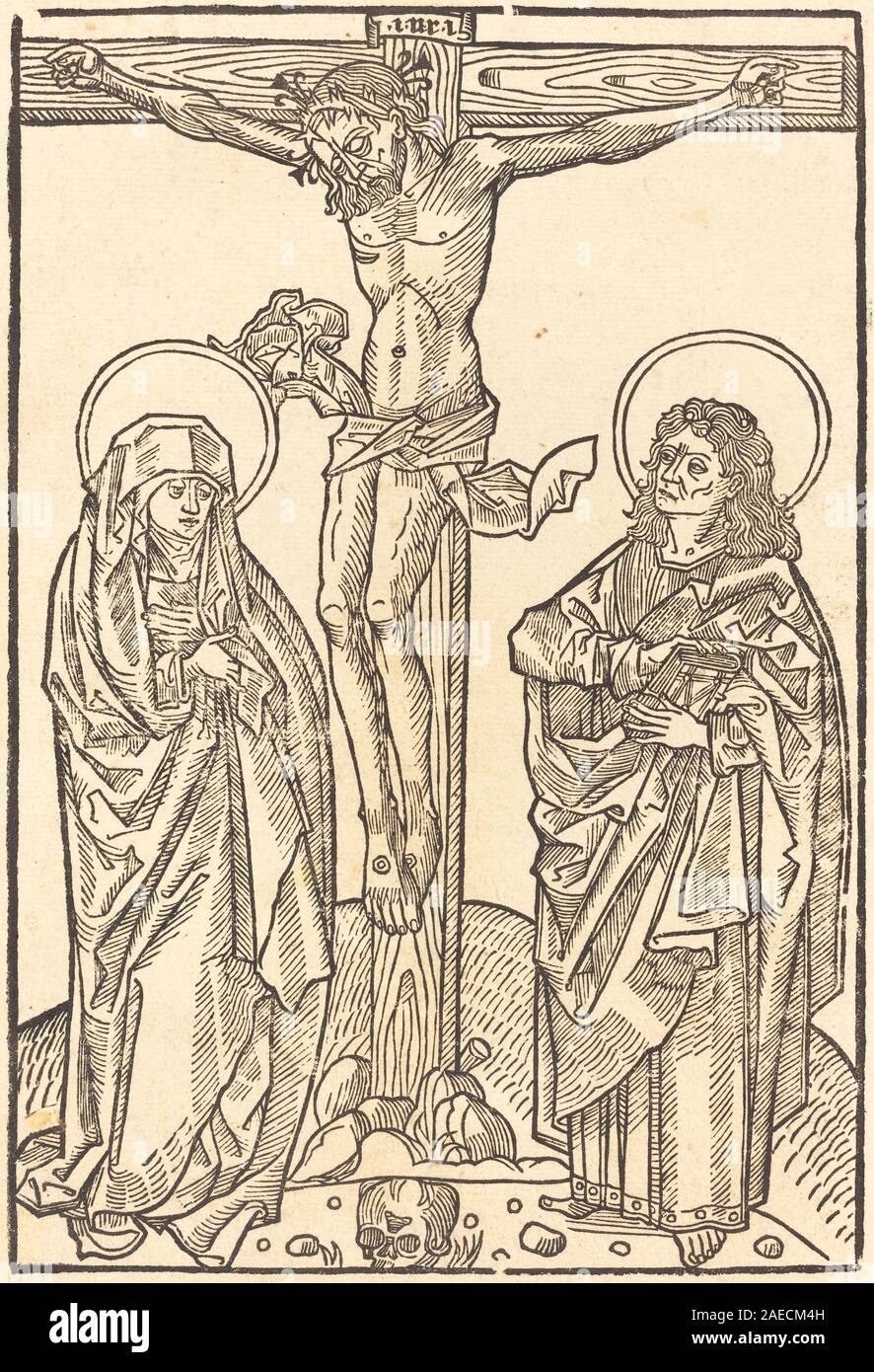 This 1486-1488 German 15th-century painting depicts Christ on the Cross ...