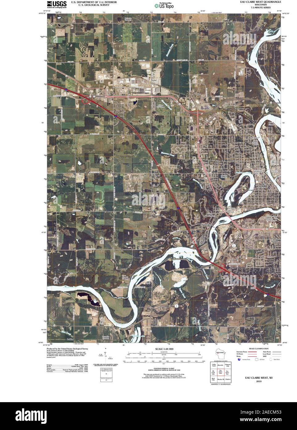 Map of eau claire hi-res stock photography and images - Alamy