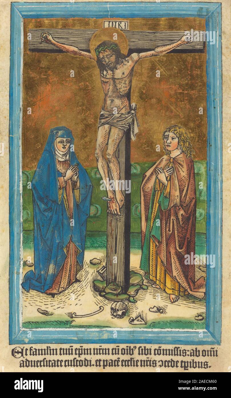 This 1485 German 15th-century painting depicts Christ on the cross ...