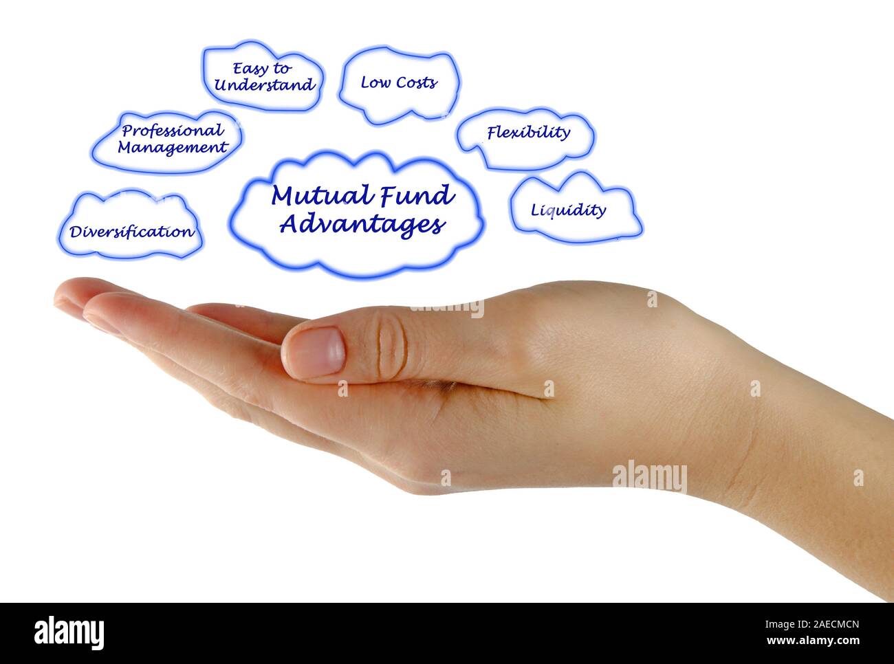 Diagram of Mutual Fund Advantages Stock Photo - Alamy