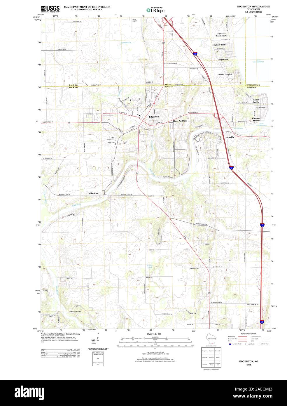 Edgerton map Cut Out Stock Images & Pictures - Alamy
