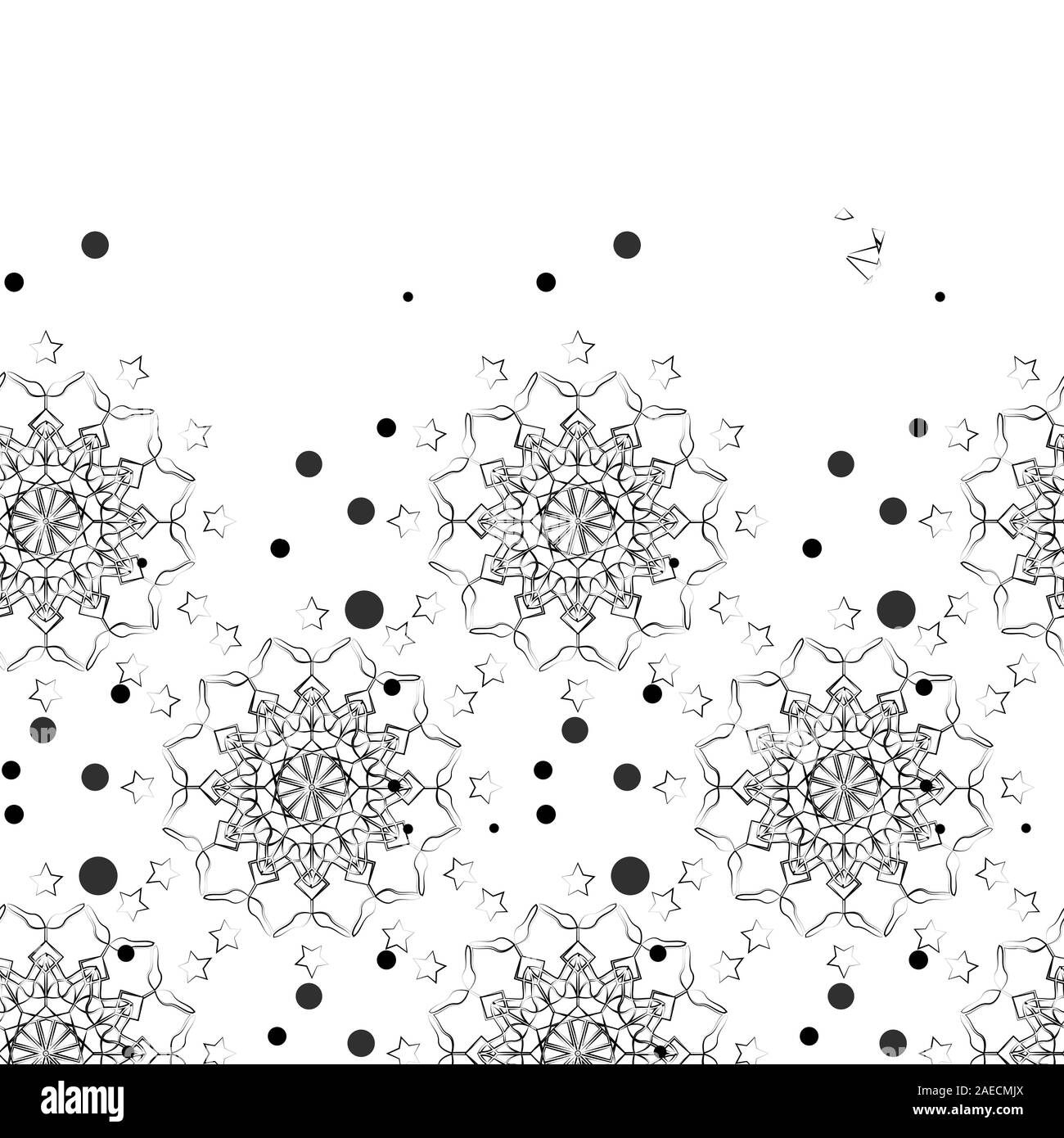 Snowflake seamless pattern with dots . Vector illustration Stock Vector ...
