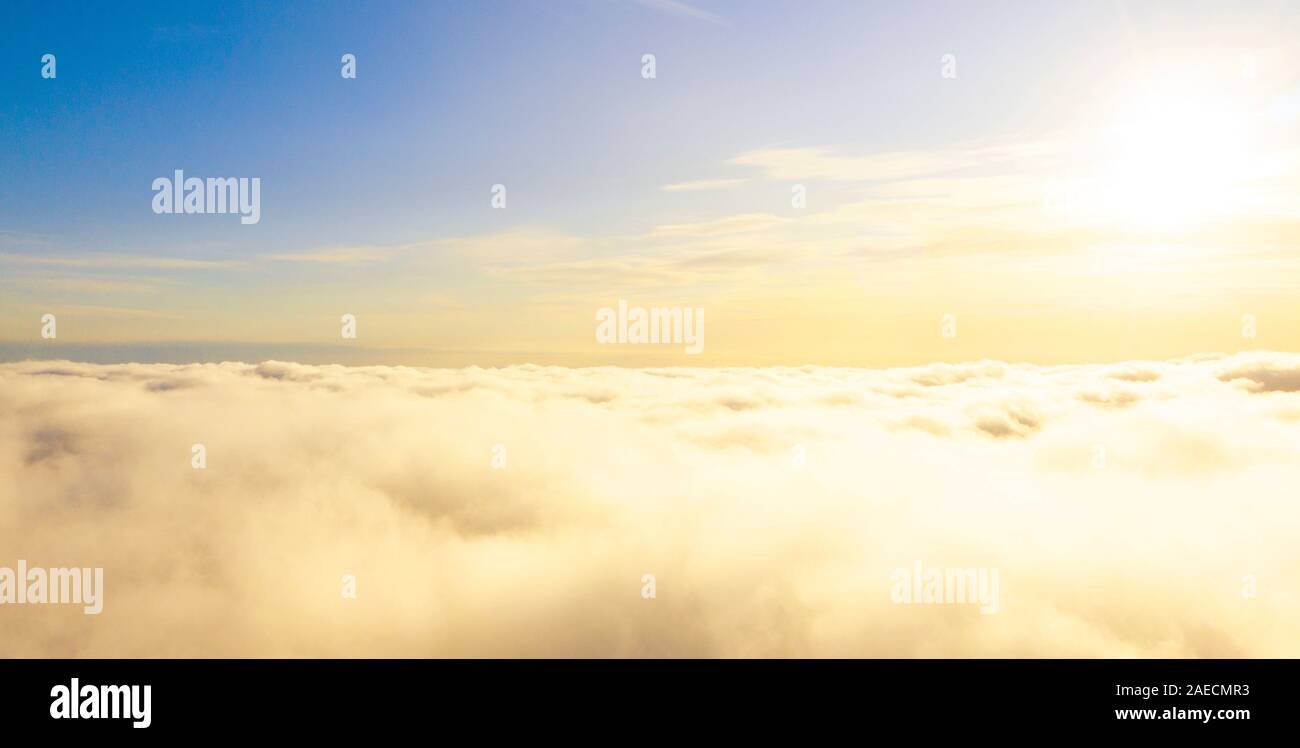 Aerial view White clouds in blue sky. Top view. View from drone. Aerial ...
