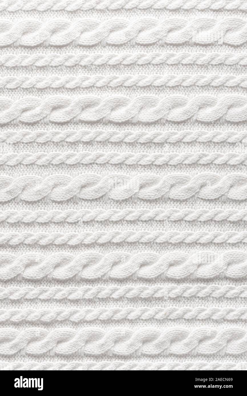 White Knit Fabric Background. Wool Sweater Texture Close Up Stock Photo ...