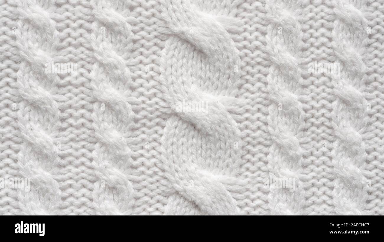 White Knit Fabric Background. Wool Sweater Texture Close Up Stock Photo ...