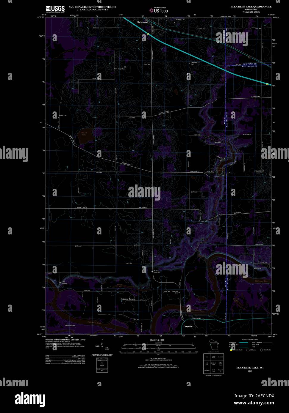Map of elk lake hi-res stock photography and images - Alamy