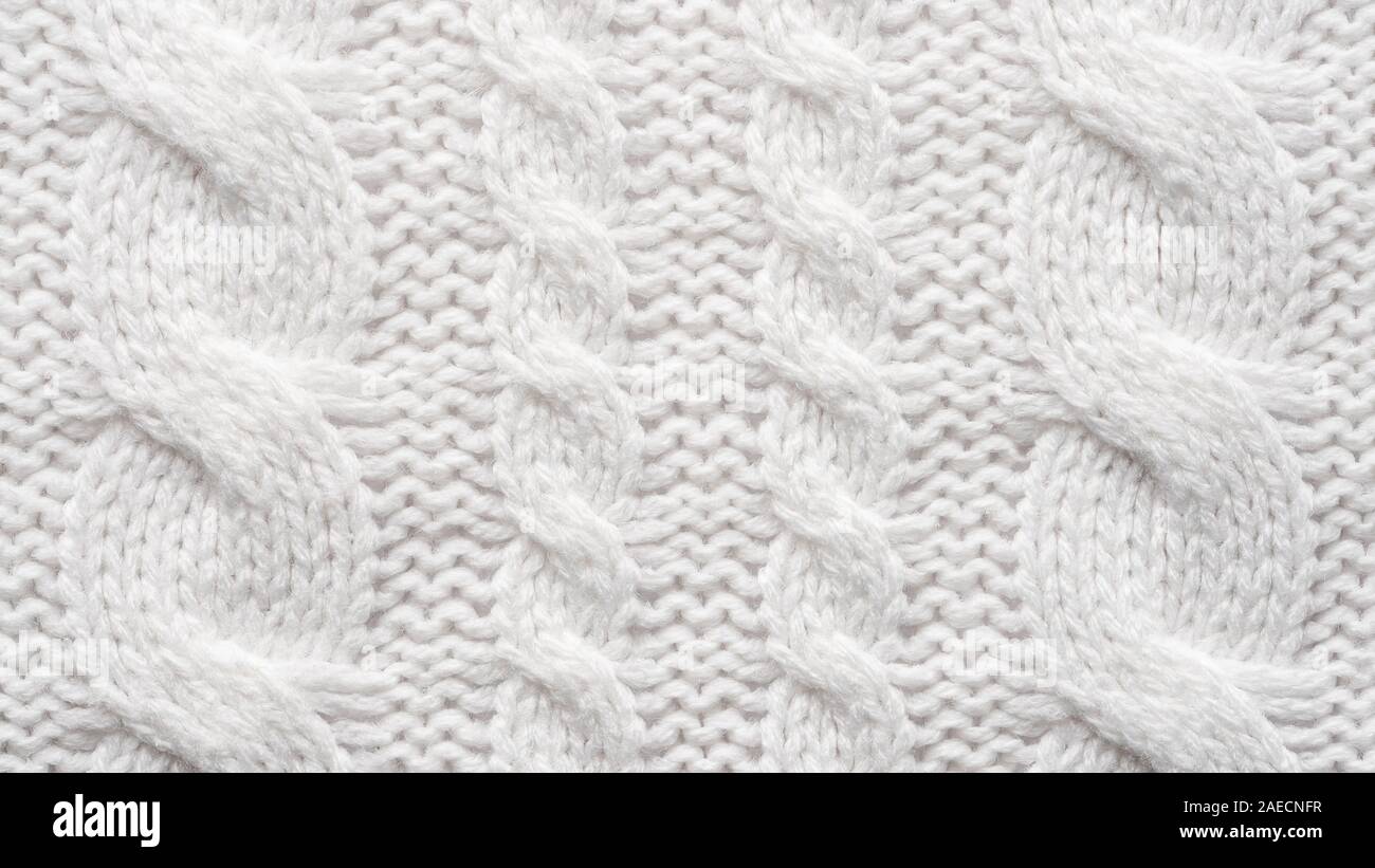 White Knit Fabric Background. Wool Sweater Texture Close Up Stock Photo ...