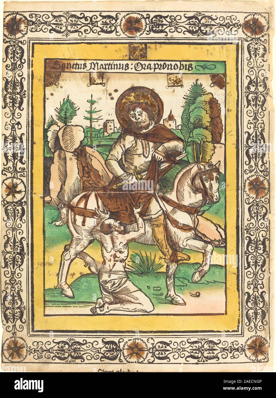 This circa 1490 German 15th-century painting depicts Saint Martin ...