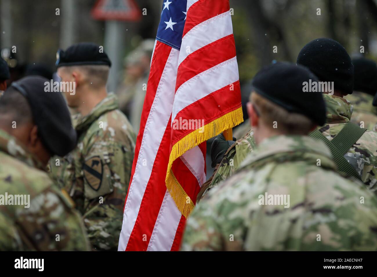 Bucharest, Romania - December 01, 2019: US Army soldiers of the 1st ...