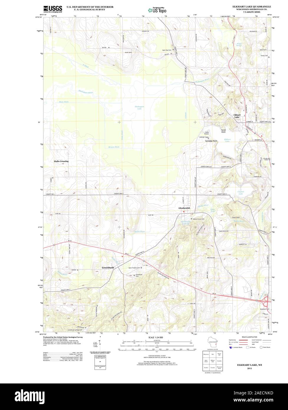 Map of elkhart lake hi-res stock photography and images - Alamy