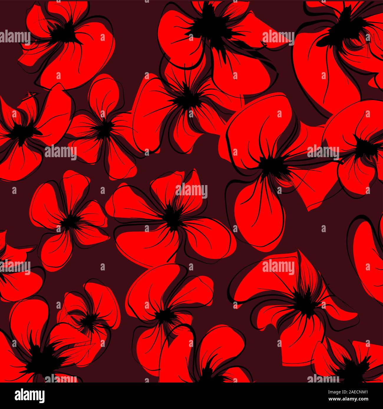 Abstract poppies seamless for paper design. Vector design illustration ...