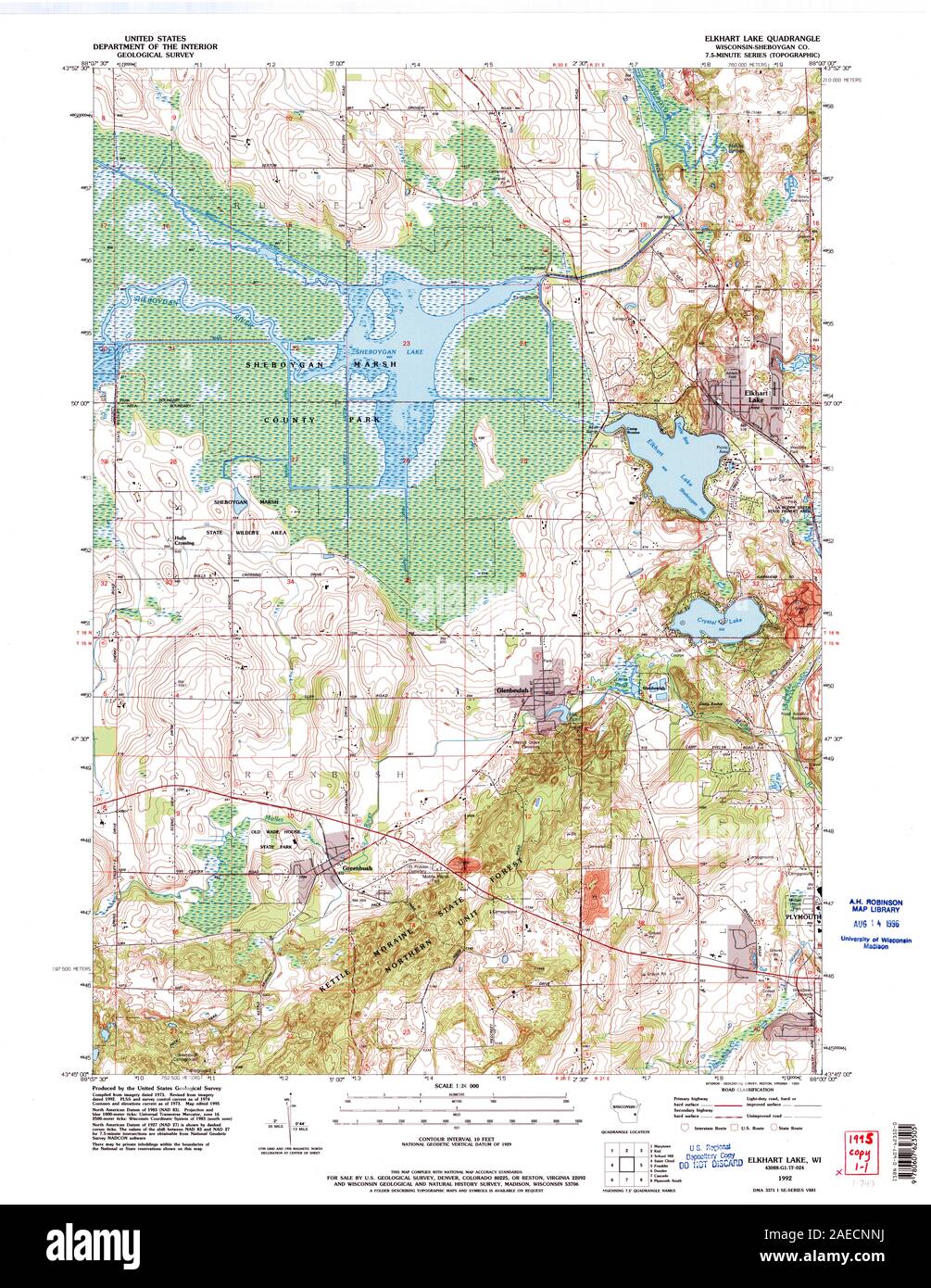 Map of elkhart lake hi-res stock photography and images - Alamy