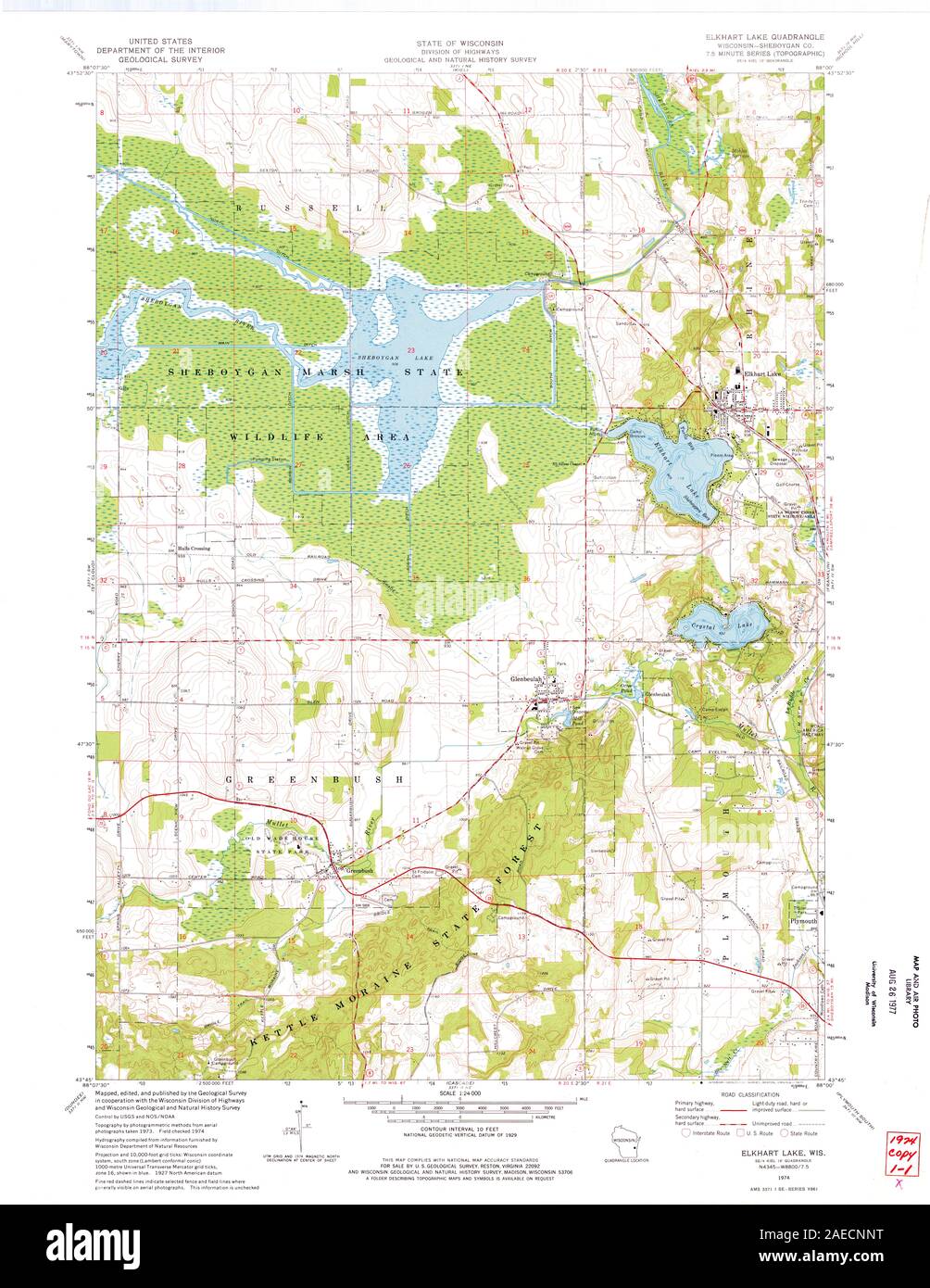 Map of elkhart lake hi-res stock photography and images - Alamy