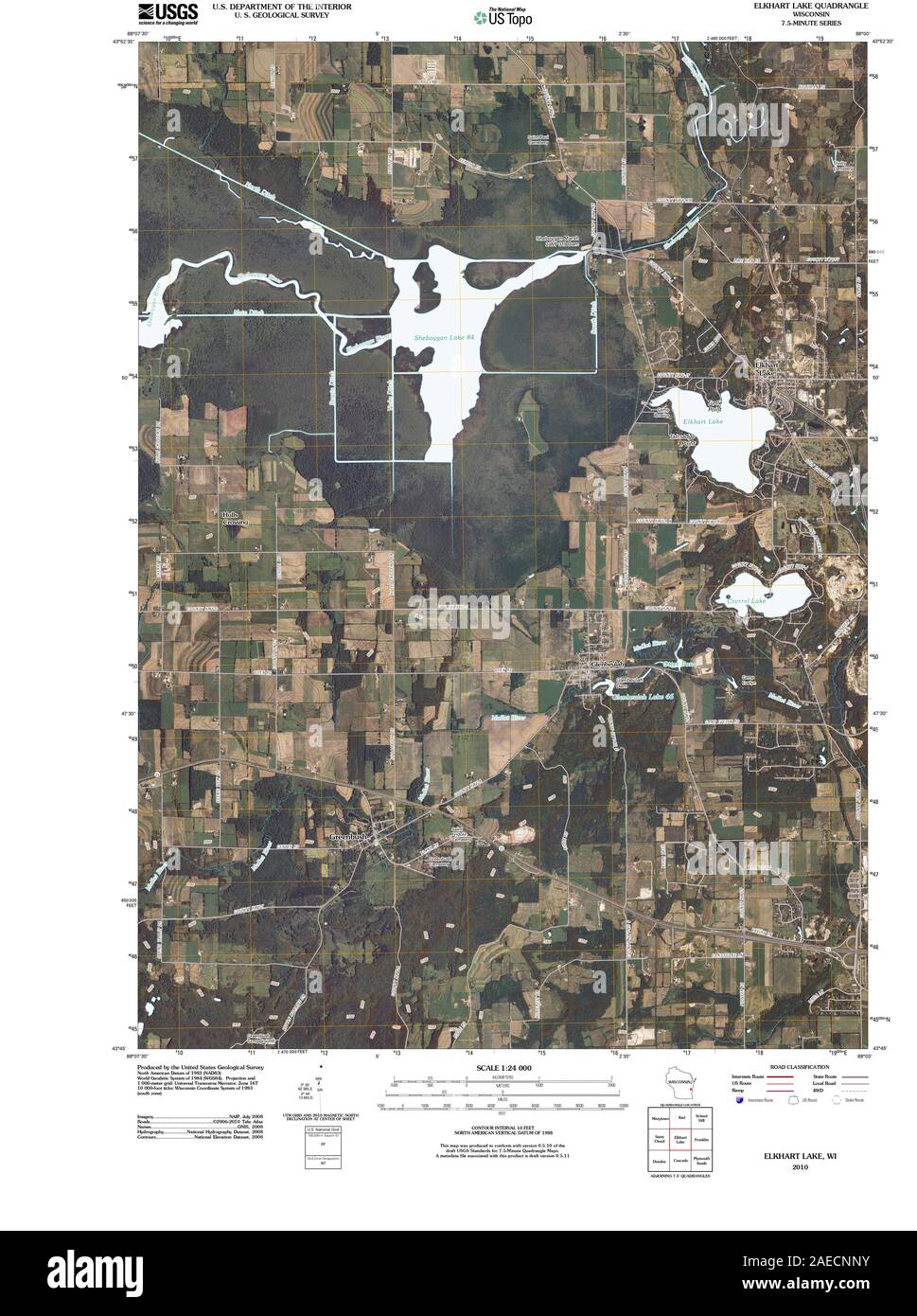 Map of elkhart lake hi-res stock photography and images - Alamy