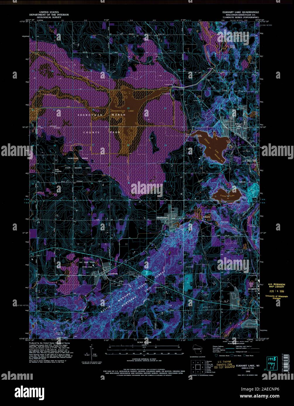 Map of elkhart lake hi-res stock photography and images - Alamy