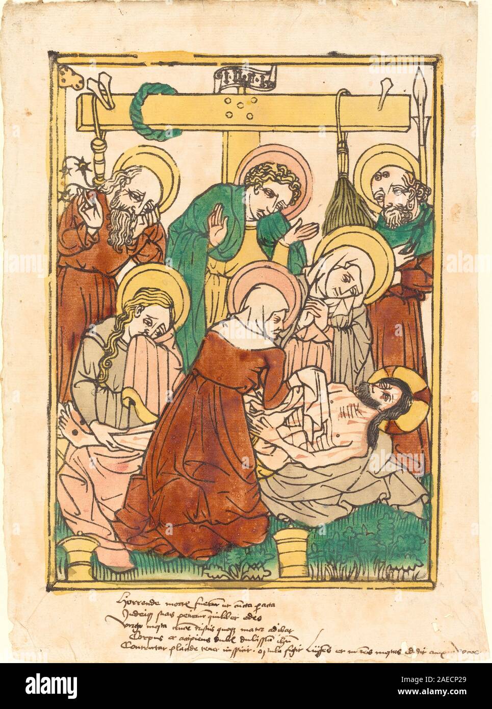 This 15th-century German painting, dated circa 1450, depicts the ...