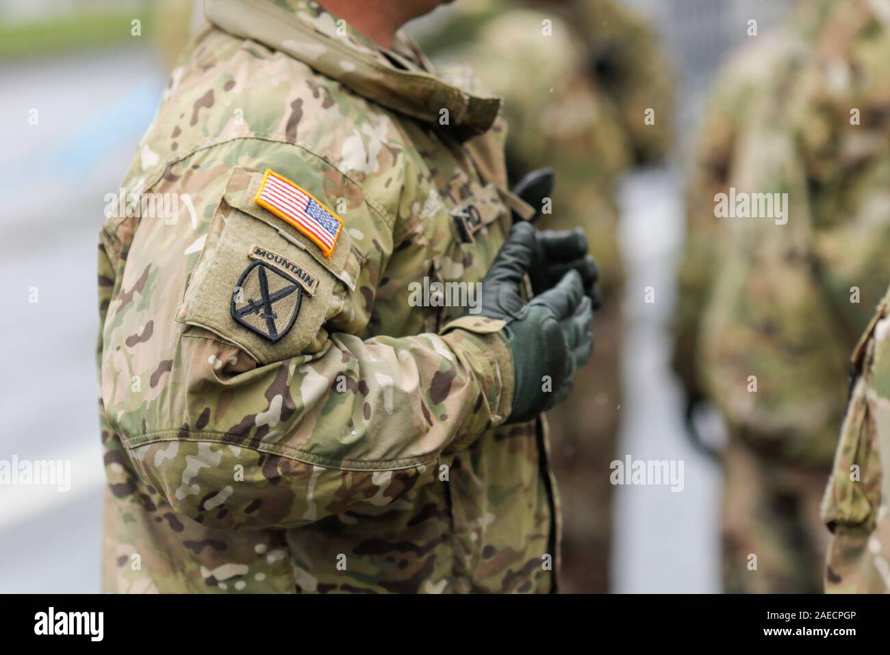 Bucharest, Romania - December 01, 2019: US Army soldiers of the 1st ...
