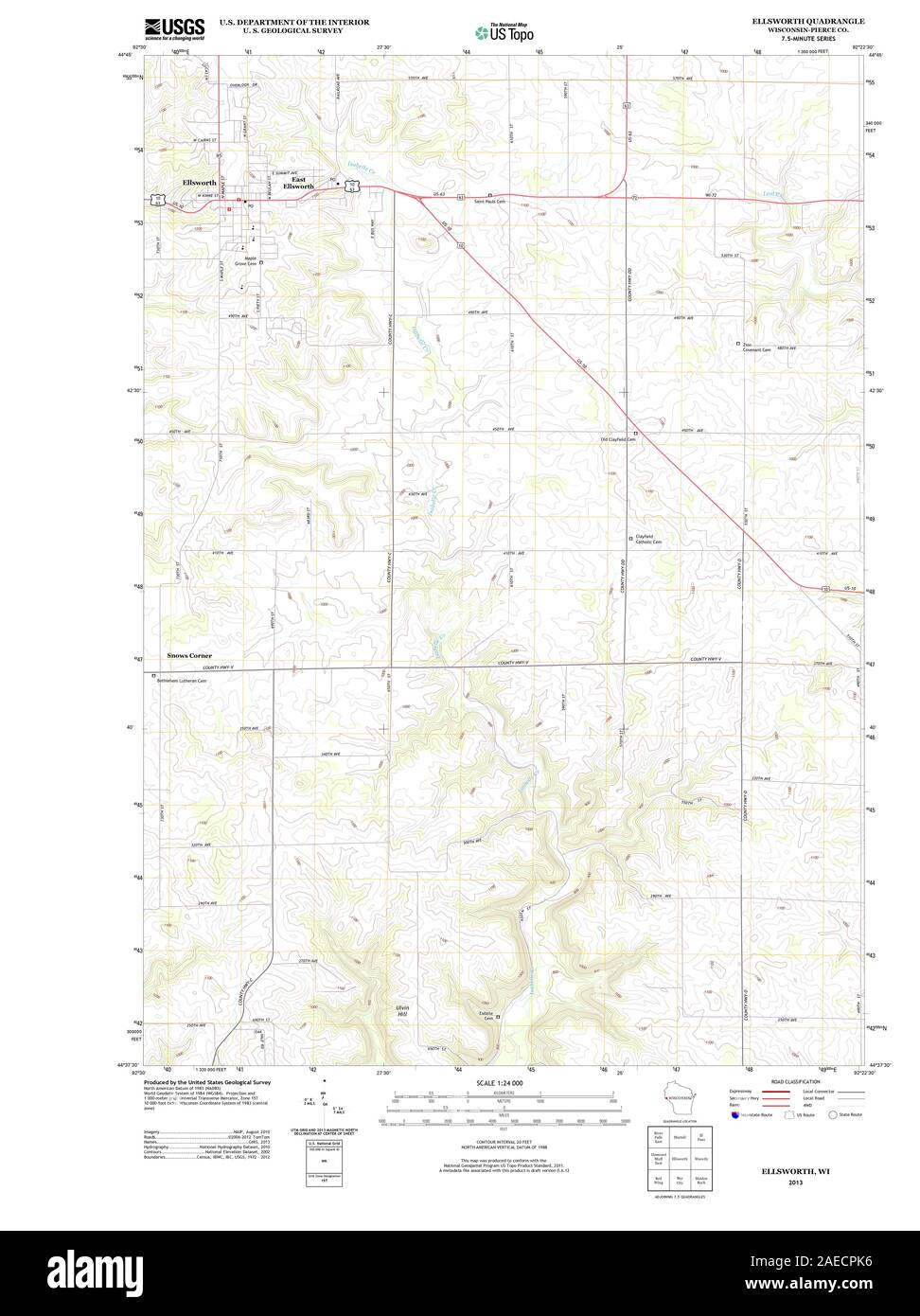 Map of ellsworth Cut Out Stock Images & Pictures - Alamy