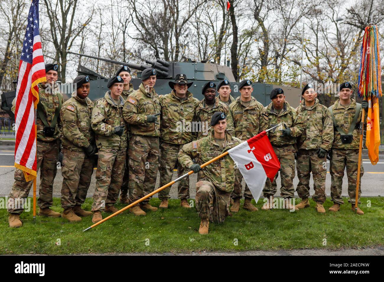 Bucharest, Romania - December 01, 2019: US Army soldiers of the 1st ...