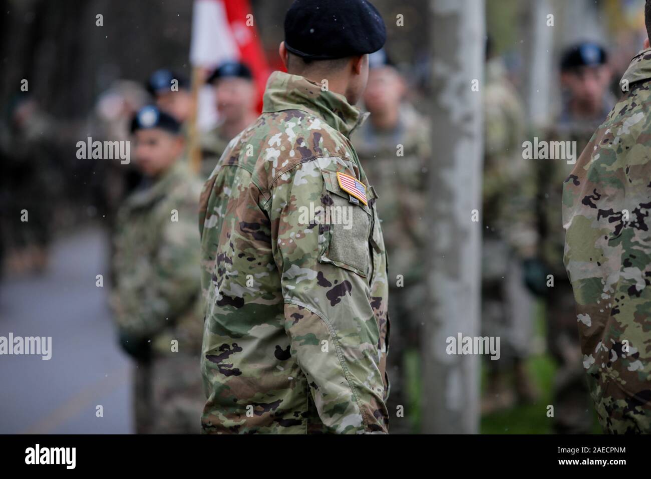 Bucharest, Romania - December 01, 2019: US Army soldiers of the 1st ...
