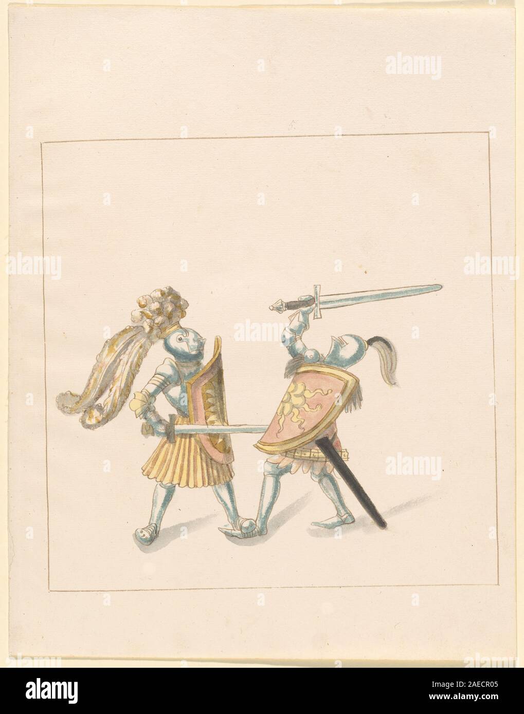 German 16th-century manuscript, circa 1515, depicts foot combats in ...