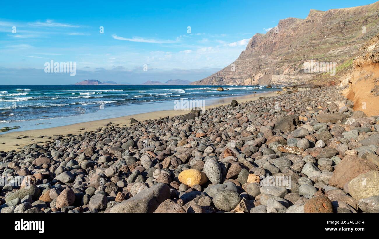 Beautiful famara beach lanzarote hi-res stock photography and images ...