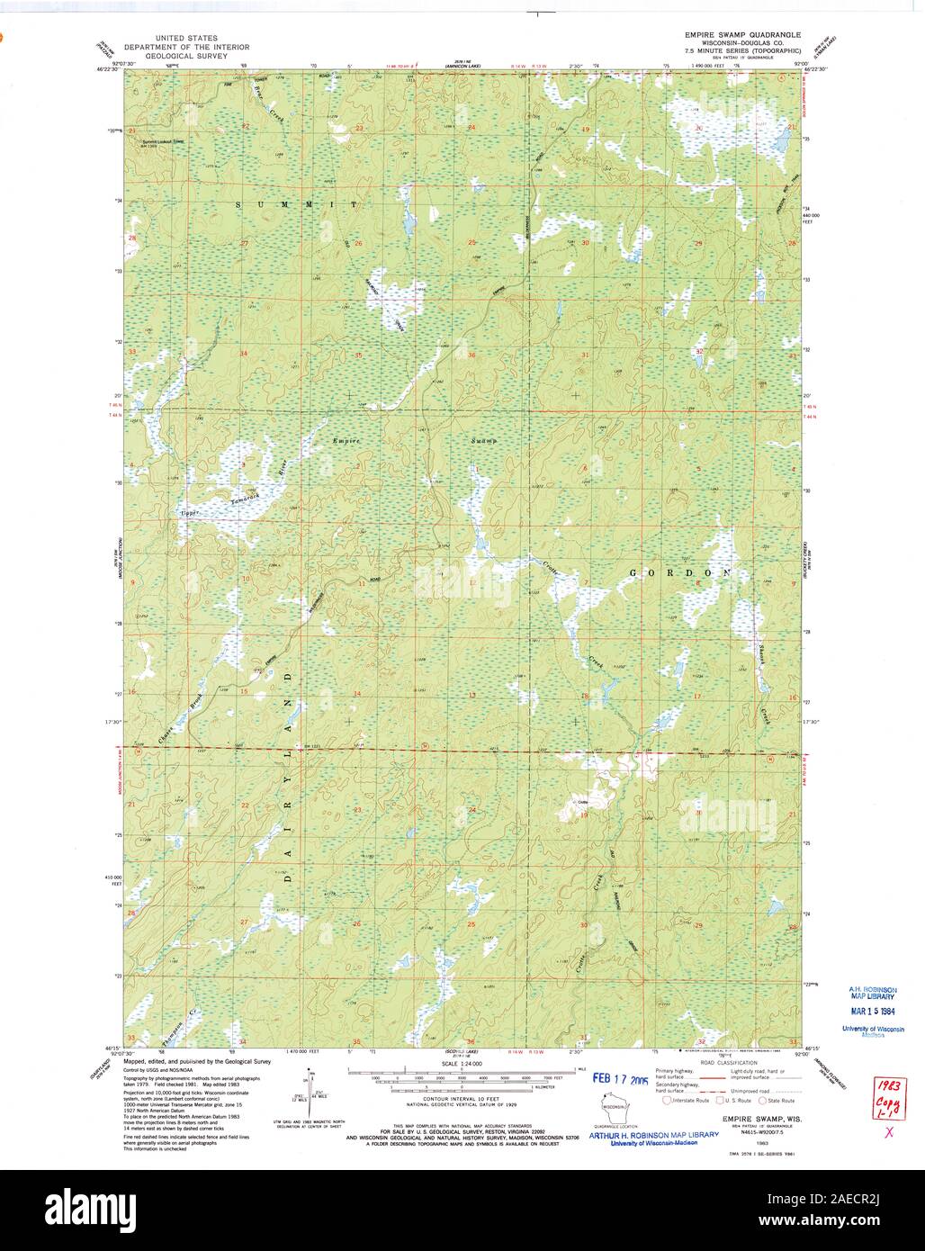 WI Empire Swamp 500403 1983 24000 Restoration Stock Photo - Alamy