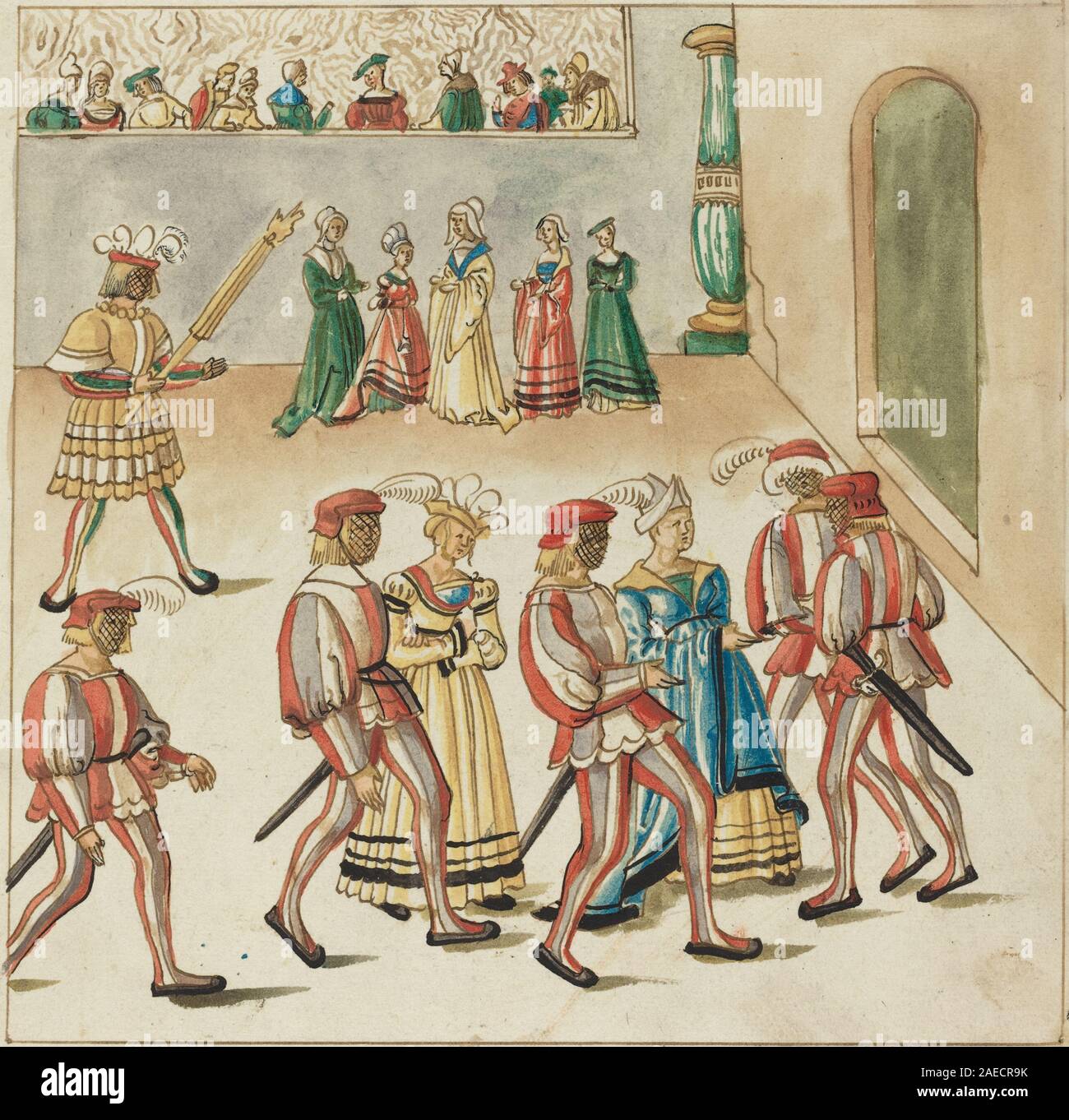 Masquerade; circa 1515 date German 16th Century, Masquerade, c 1515 Stock Photo - Alamy
