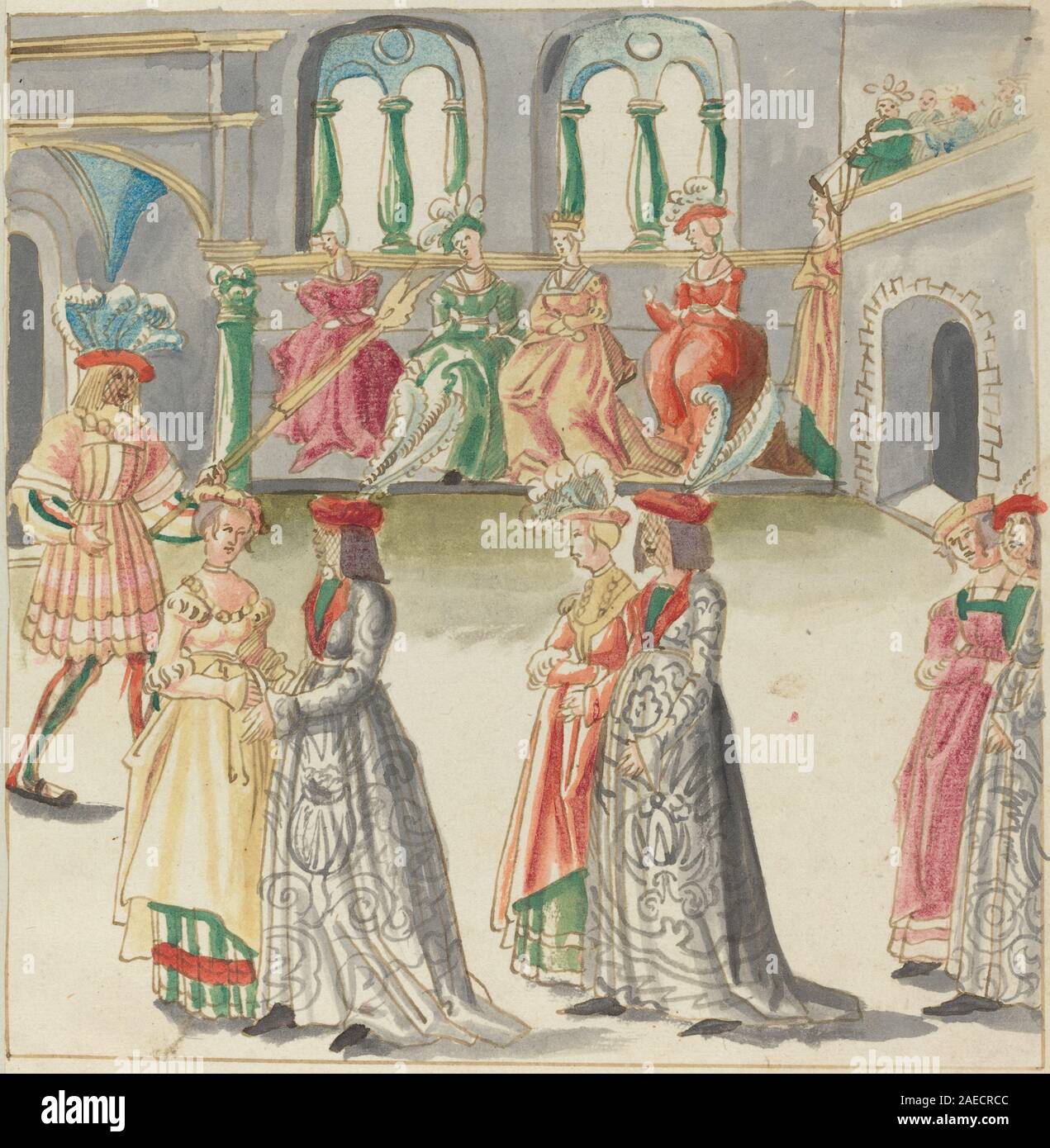 Masquerade; circa 1515 date German 16th Century, Masquerade, c 1515 Stock Photo - Alamy