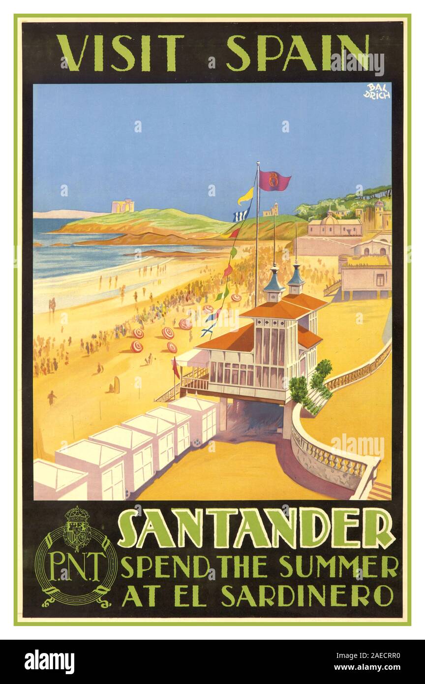 Visit spain santander vintage travel hi-res stock photography and ...